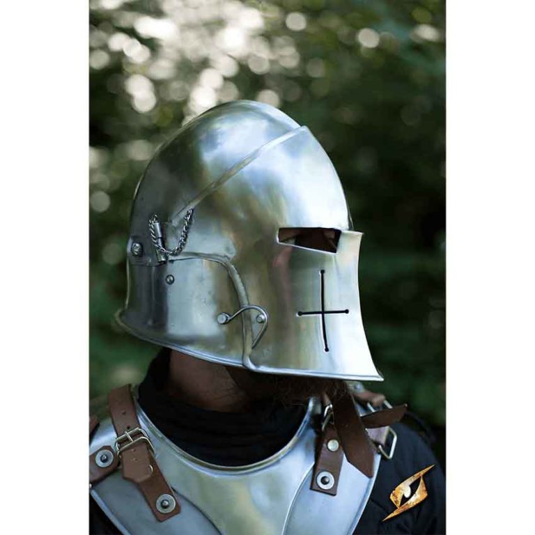Barbuta Helmet | Polished Metal Finish