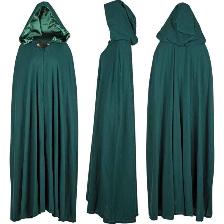 Medieval Hooded Cloak with Leather Fastener - MCI-305 - Medieval ...
