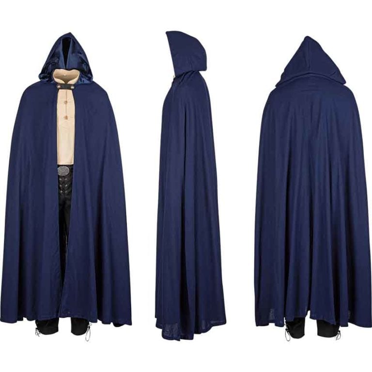 Medieval Hooded Cloak with Leather Fastener - MCI-305 - Medieval ...