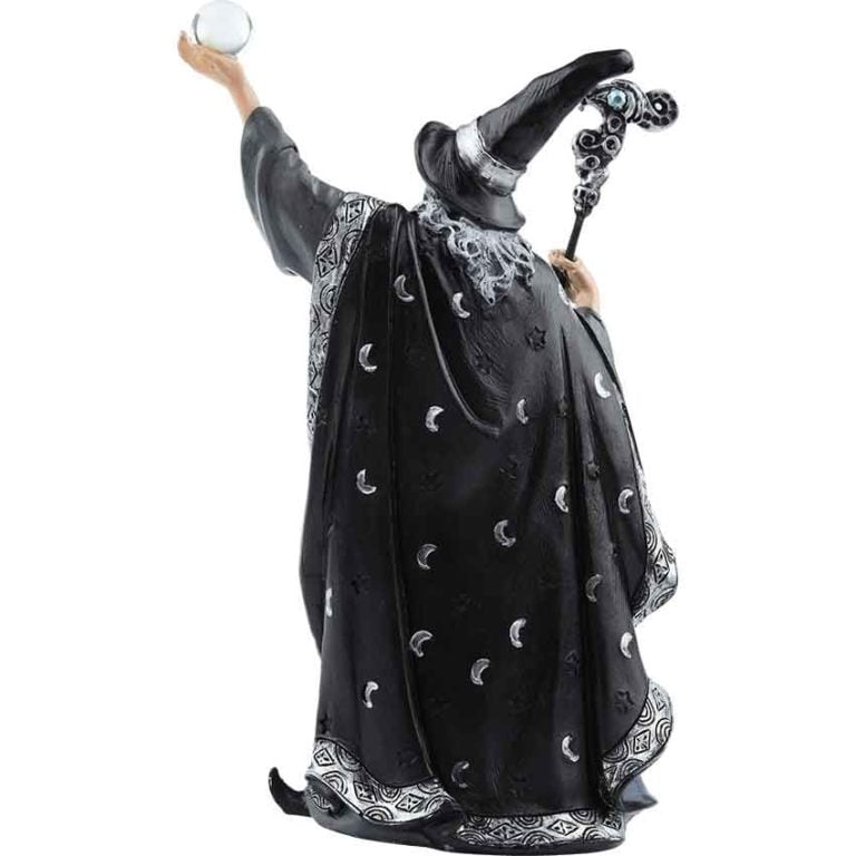 Black Robed Wizard Statue - 05-71382 - Medieval Collectibles