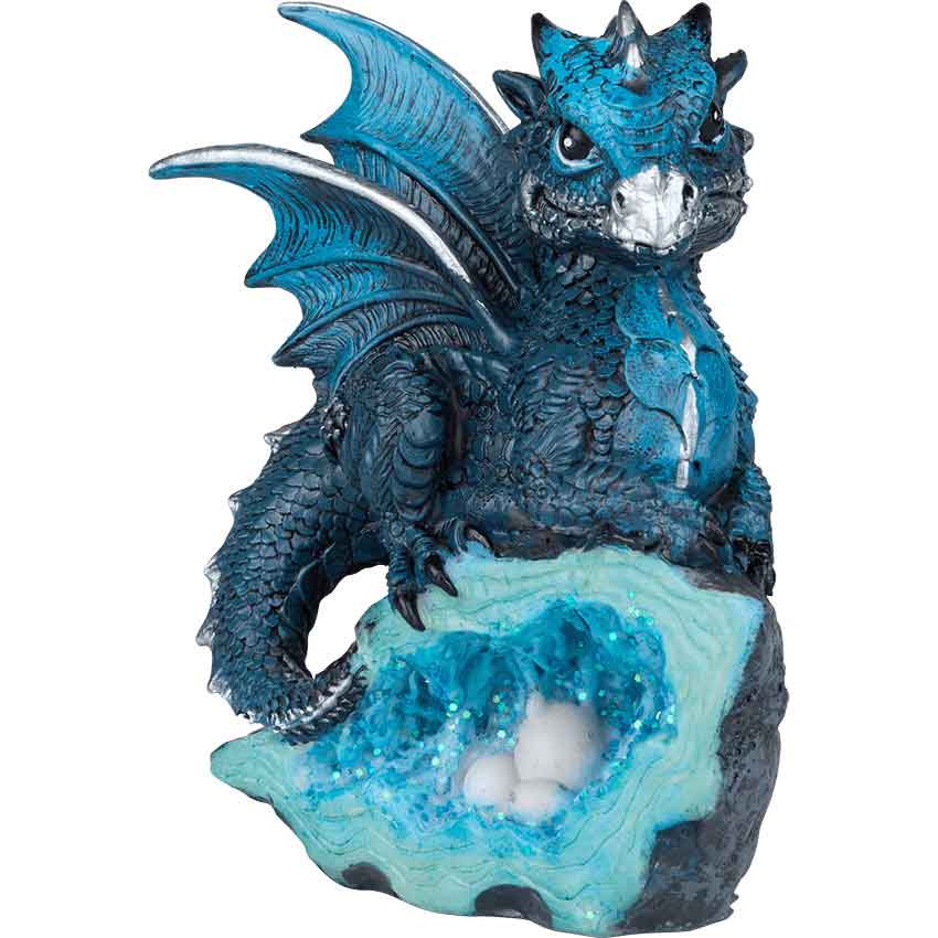 Blue Crystal Baby Dragon Statue - 05-71581 - Medieval Collectibles