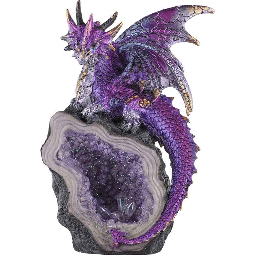 Elegant Purple Dragon Crystal Statue - 05-71804 - Medieval Collectibles