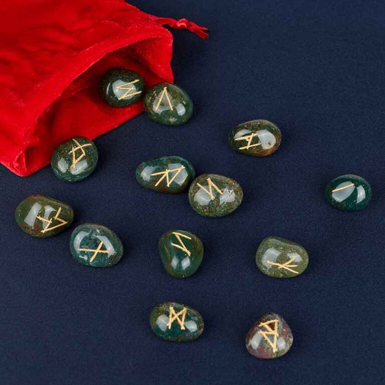 Bloodstone Set of Rune Stones - 090-RSBS - Medieval Collectibles