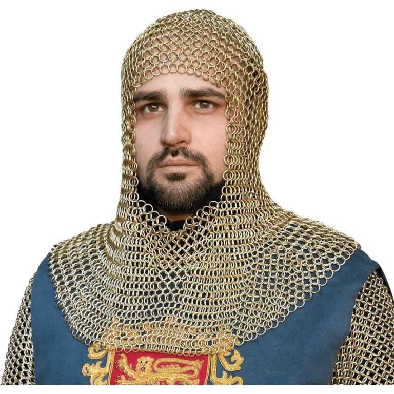 Brass Plated Chainmail Coif - 300122 - Medieval Collectibles