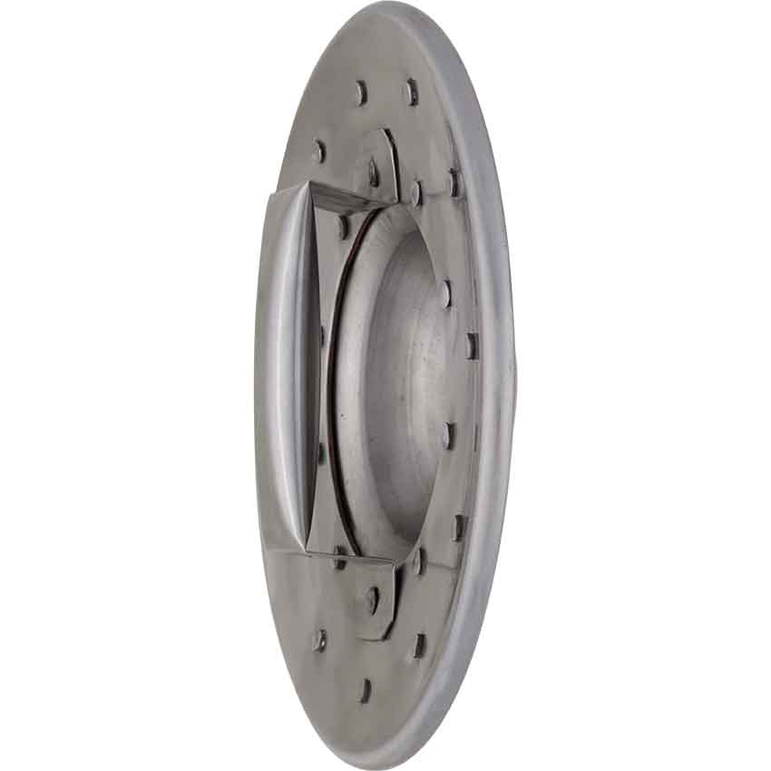 Scalloped Buckler Leather Covered - 9 Inch - AB0125 - Medieval Collectibles