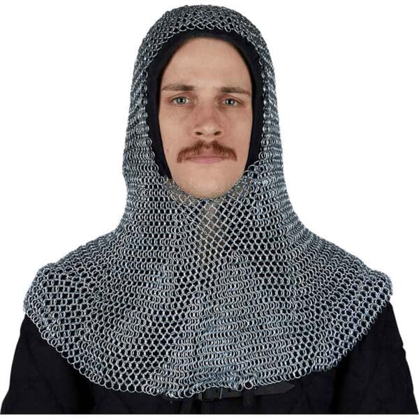 Round Ring Butted Chainmail Coif - AB2562 - Medieval Collectibles