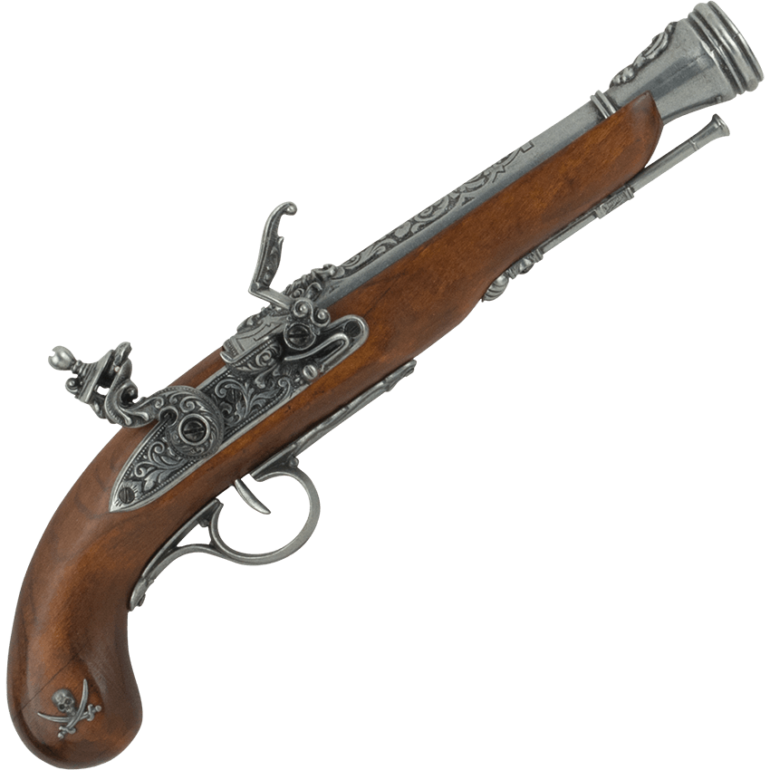 Left-Handed Grey Pirate Flintlock Pistol - AC-22-1126G - Medieval ...