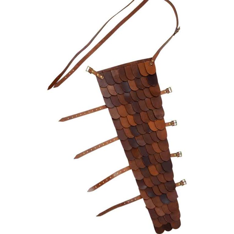 Gladiator Scaled Leather Arm Guard - AH-6234L - Medieval Collectibles