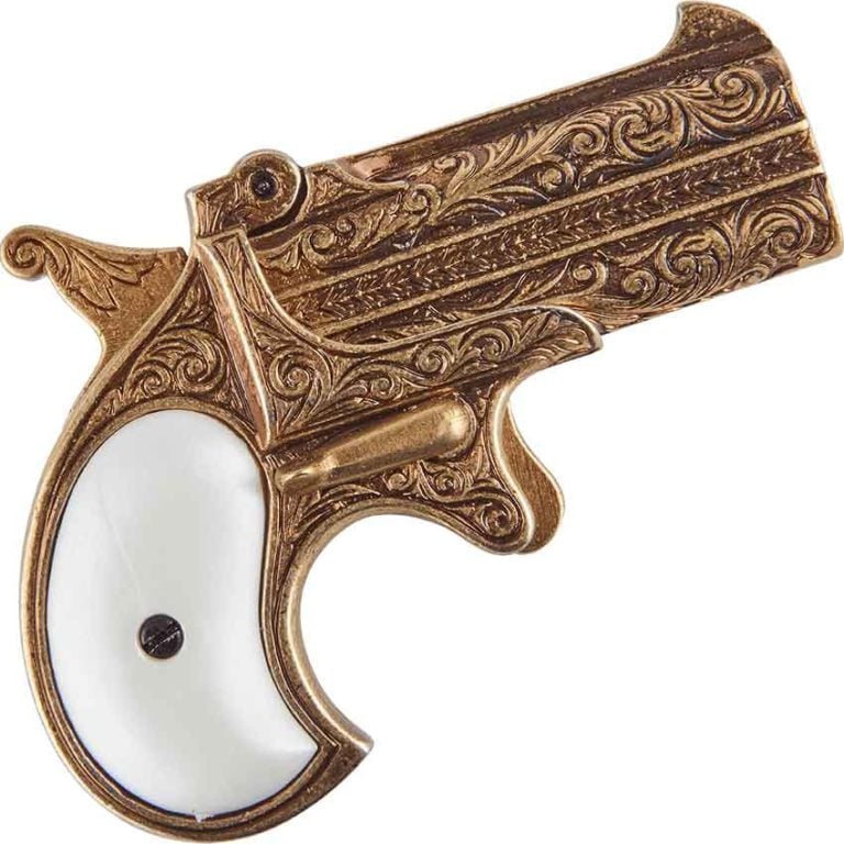 Brass Double Barreled Derringer - FD1262L - Medieval Collectibles
