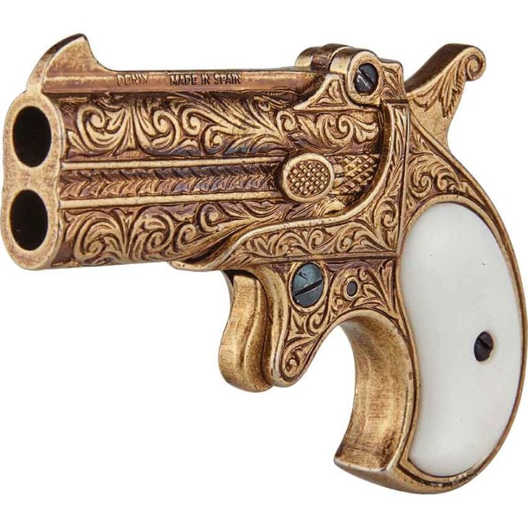 Brass Double Barreled Derringer - FD1262L - Medieval Collectibles