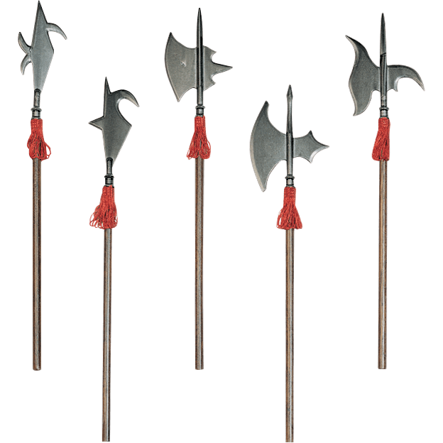 Miniature Halberd Set of 5 with Stand - ME-0061 - Medieval Collectibles