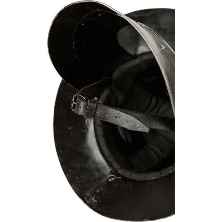 Steel Kettle Hat with Face Armour - MY100608 - Medieval Collectibles