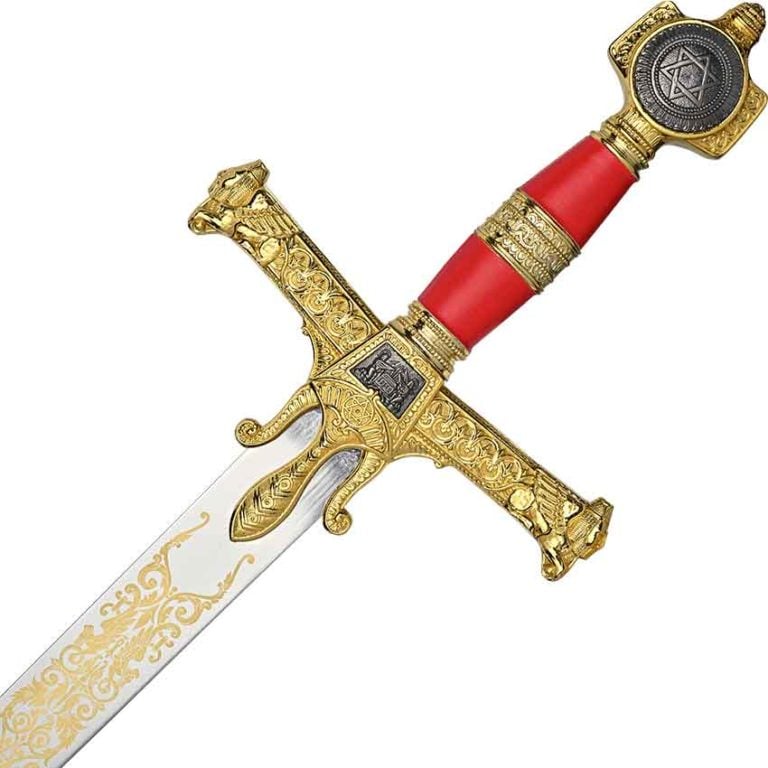 Red and Gold King Solomon Sword - NP-K-4914-RD - Medieval Collectibles