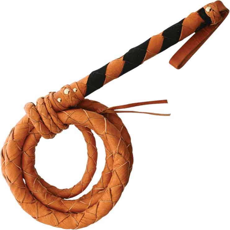 8 Foot Leather Bull Whip - ZS-892874-8 - Medieval Collectibles