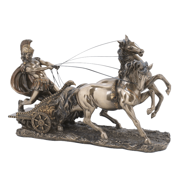 Bronze Roman Chariot Statue - WU-1165 - Medieval Collectibles