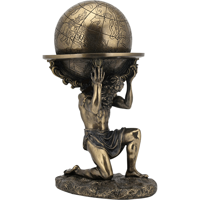 Bronze Atlas Carrying the World Statue - WU-1507 - Medieval Collectibles