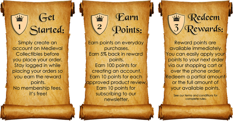 Royal Rewards Customer Loyalty Program - Medieval Collectibles