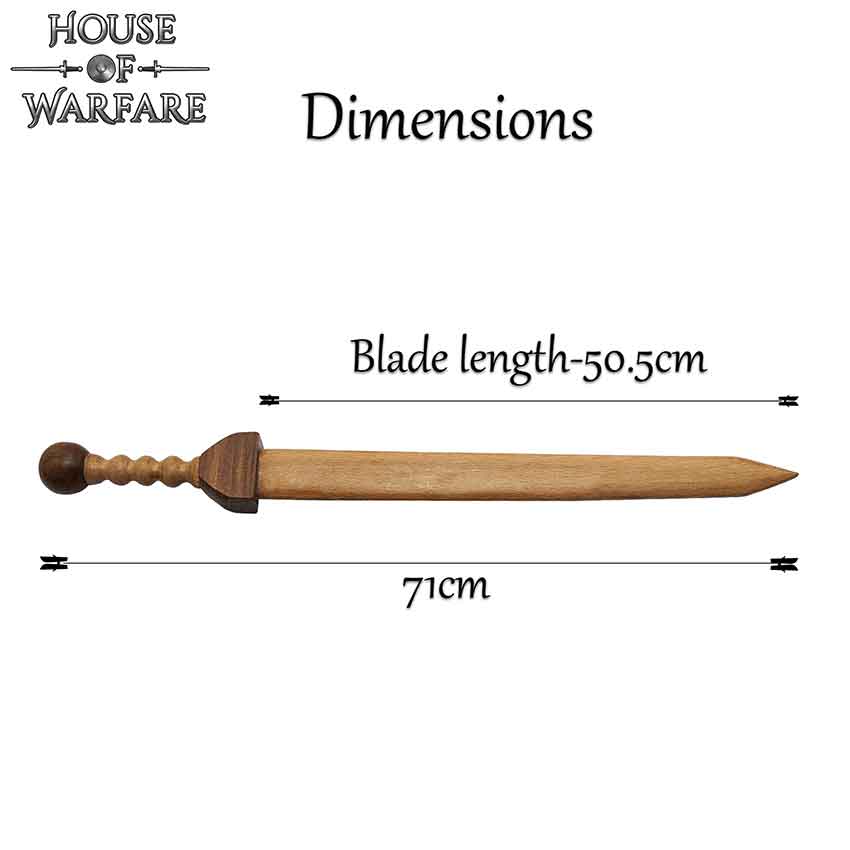 Wooden Gladiator Sword - HW-701367 - Medieval Collectibles