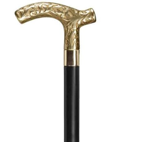 Black and Brass Derby Walking Cane - CA-209 - Medieval Collectibles