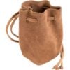 Brown Leather Drawstring Pouch - HW-700851 - Medieval Collectibles