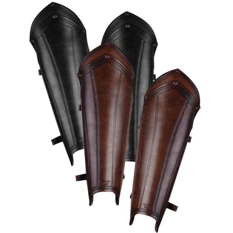 Simple Leather Greaves - DK5205 - Medieval Collectibles