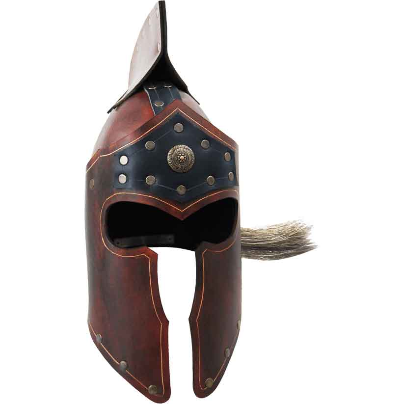 Praetorian Leather Crest Helm - RT-204 - Medieval Collectibles