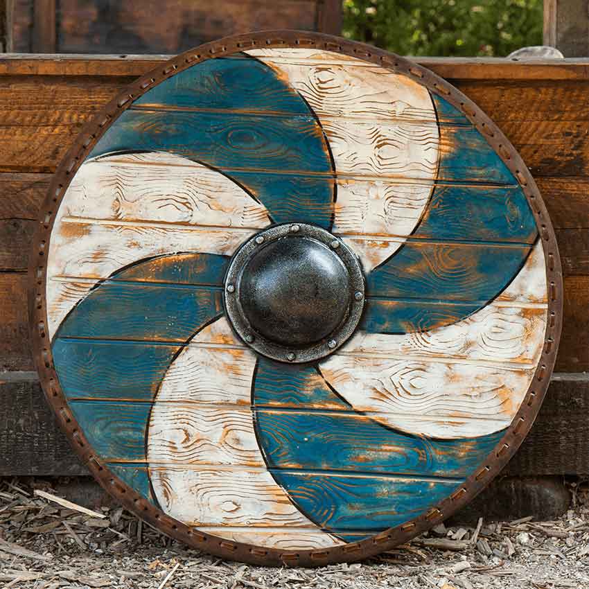 Thegn LARP Shield - Blue/White - 80 cm - MCI-3559 - Medieval Collectibles