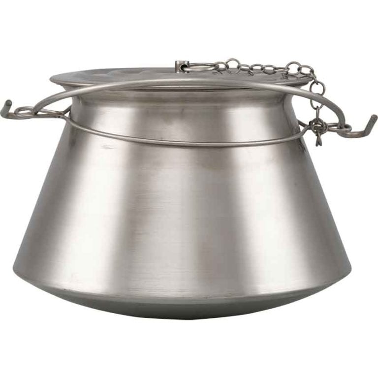 Medieval Cooking Pot - Stainless Steel - HW-701137 - Medieval Collectibles