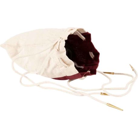 Two Color Cotton Drawstring Pouch - HW-701461 - Medieval Collectibles