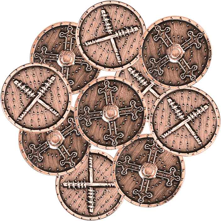 Set of 10 Copper Barbarian LARP Coins