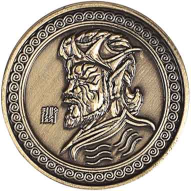 Set of 10 Gold Water LARP Coins