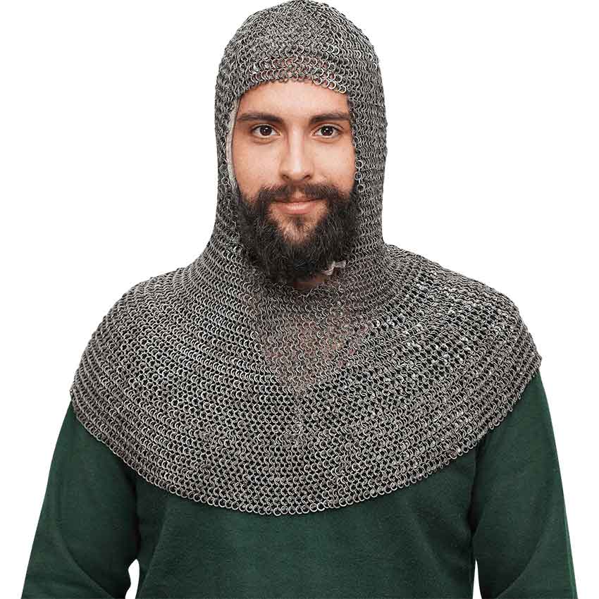 Premium Medieval Chainmail Coif - HW-700994 - Medieval Collectibles