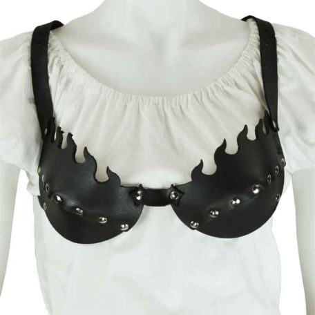 Flamed Leather Bra - DK7054 - Medieval Collectibles