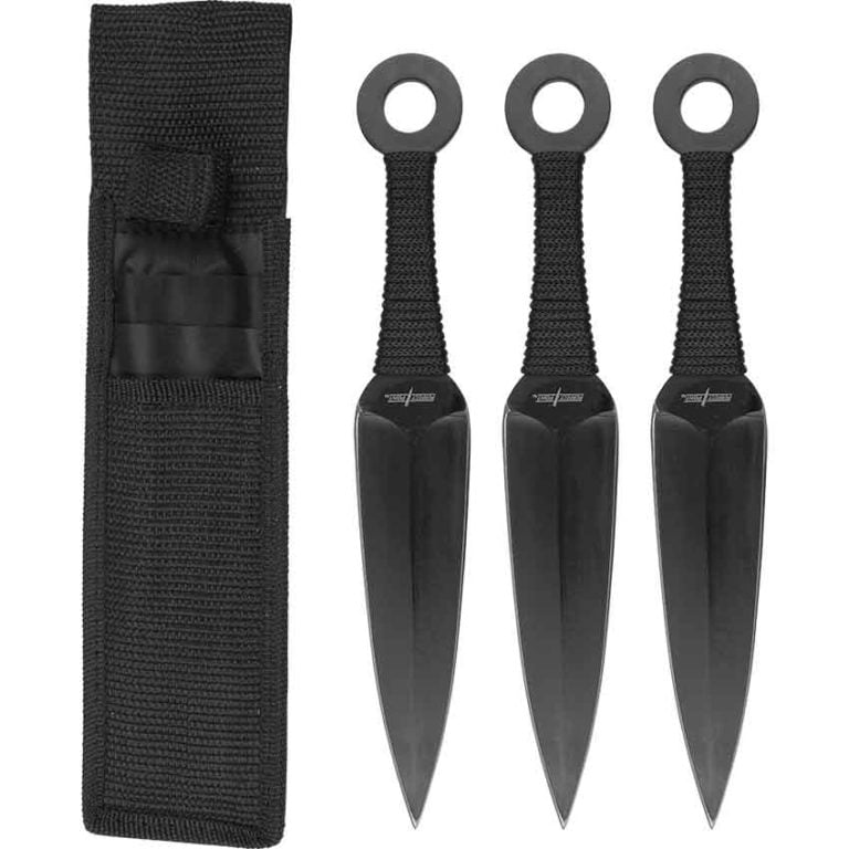 Black Leaf Kunai Set of Three - MC-PP-869-3 - Medieval Collectibles