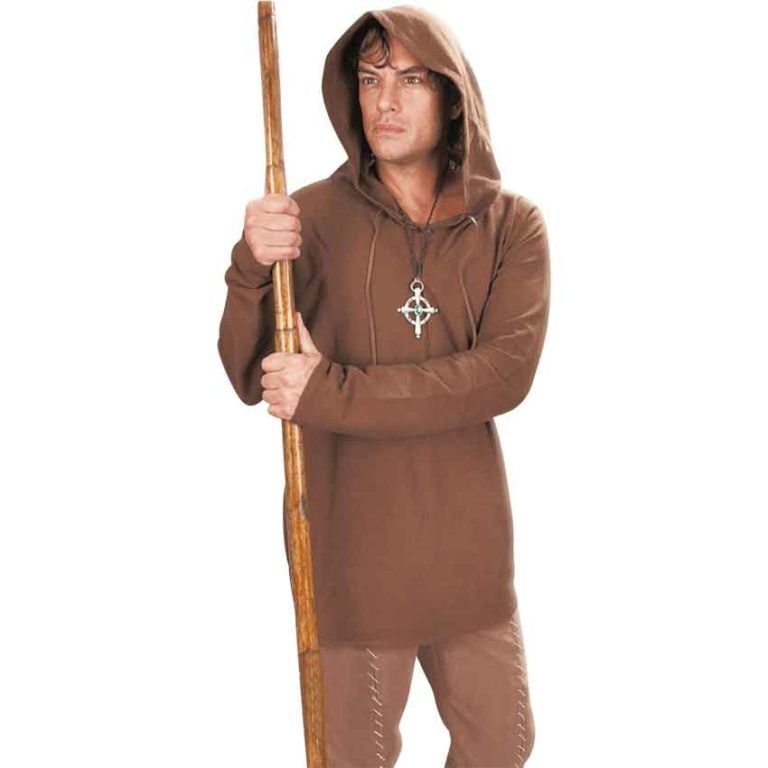 Bandit Hooded Shirt - Brown - 101721 - Medieval Collectibles