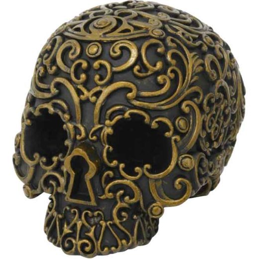 Keyhole Black Skull Statue - CC13398 - Medieval Collectibles