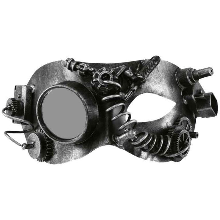 Silver Steampunk Monocle Eye Mask - KA-1013 - Medieval Collectibles