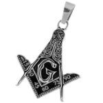 Masonic Square and Compass Pendant - AST-1158 - Medieval Collectibles