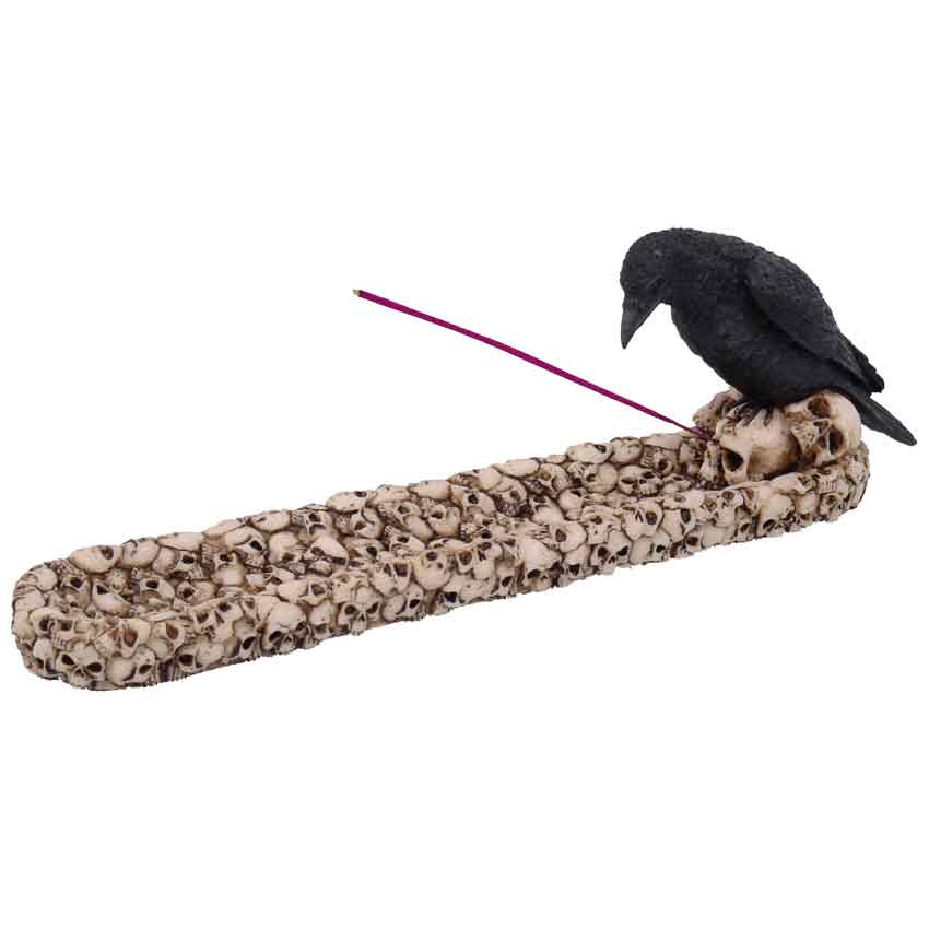 Raven on Skulls Incense Burner - CC9544 - Medieval Collectibles