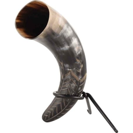 German Drinking Horn with Stand - CG3902 - Medieval Collectibles