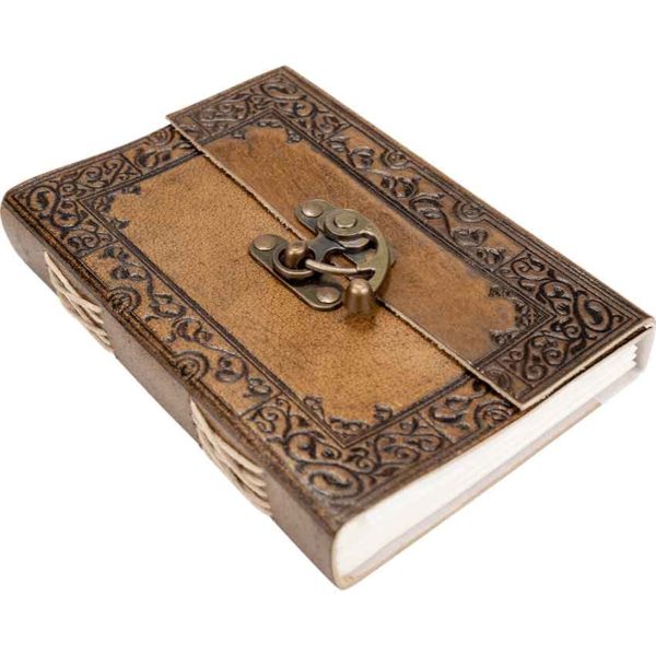 Ornate Border Leather Journal with Clasp - HW-700808 - Medieval ...