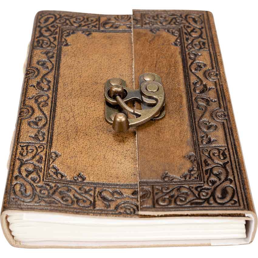 Ornate Border Leather Journal with Clasp - HW-700808 - Medieval ...