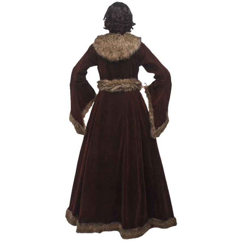 Womens Medieval Fur Trimmed Coat - MCI-415 - Medieval Collectibles