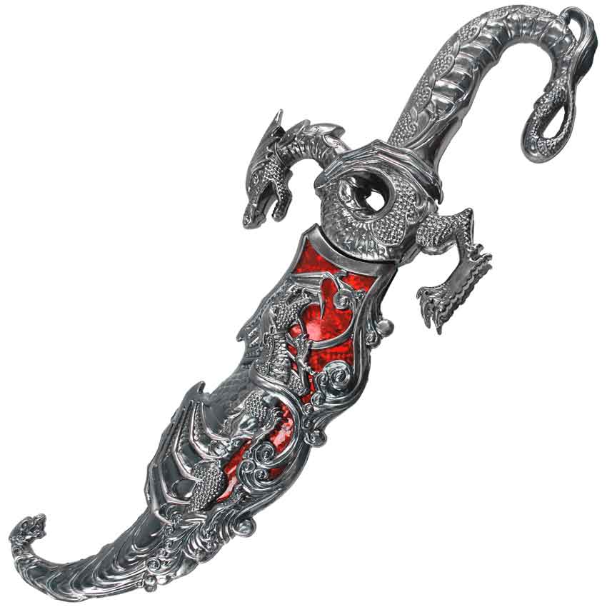 Ornate Dragon Dagger with Red Scabbard - NP-H-855-RD - Medieval ...