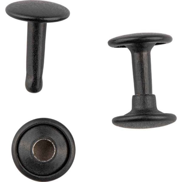 Double Cap Rivets - Black - 7/16 Inch - 100 Pack