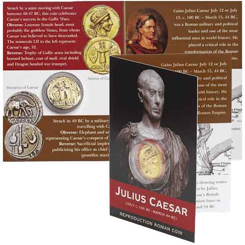 Aureus Of Caesar Replica Coin Pack - WR-SRCP1G - Medieval Collectibles