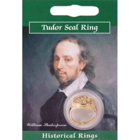 Gold Plated Tudor Seal Ring - WR-WSR - Medieval Collectibles