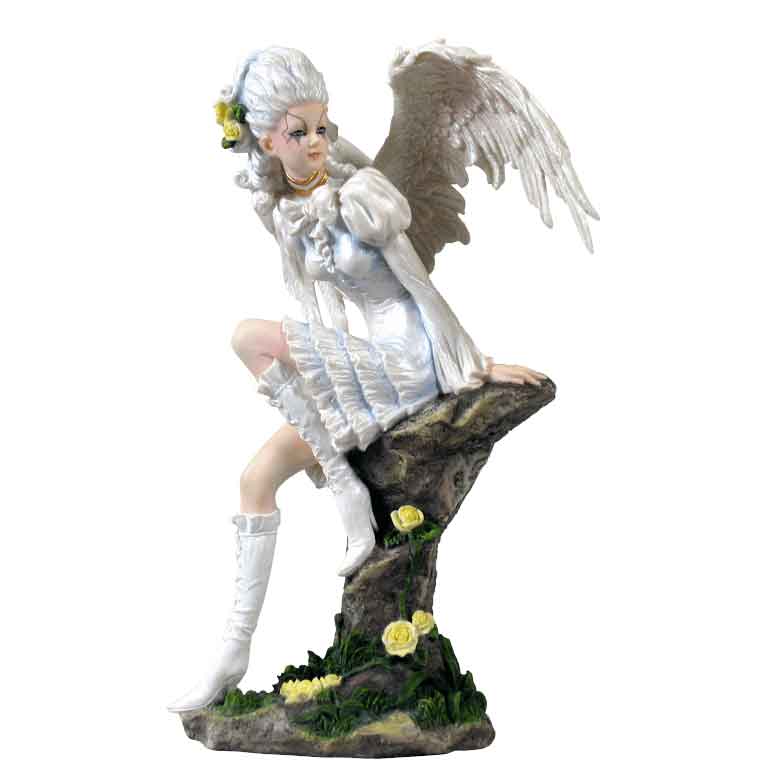White Gothic Angel Statue - WU-1070 - Medieval Collectibles