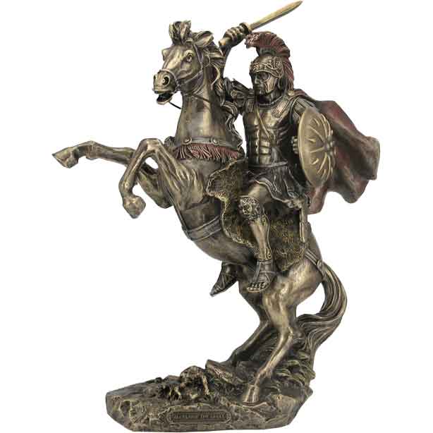 Alexander and Bucephalus Statue - WU-1321 - Medieval Collectibles