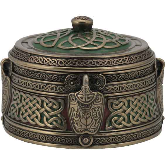 Round Celtic Trinket Box - WU-1502 - Medieval Collectibles